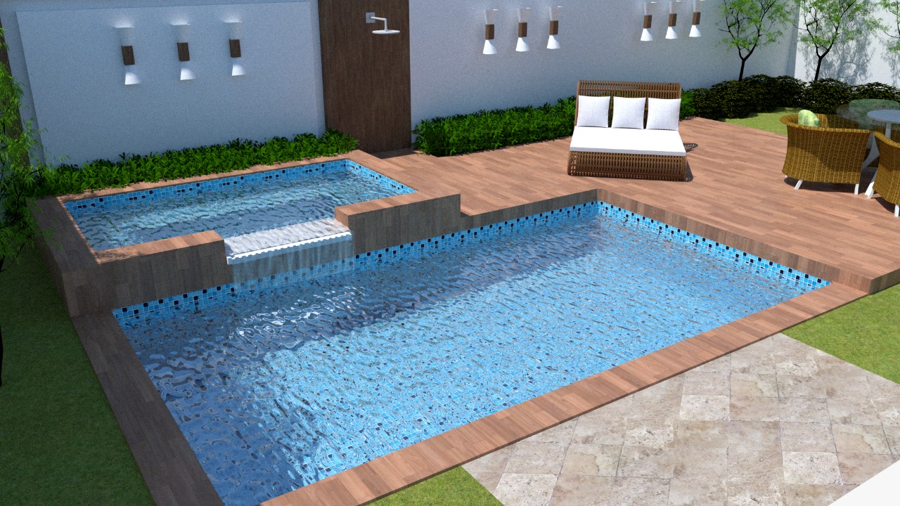 Piscina de Vinil com Praia e Banco - Centerpool - Piscinas Ribeirão Preto